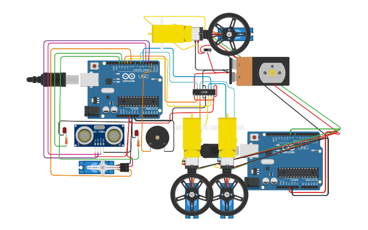 Circuit design Home Cleaning Robot - Tinkercad