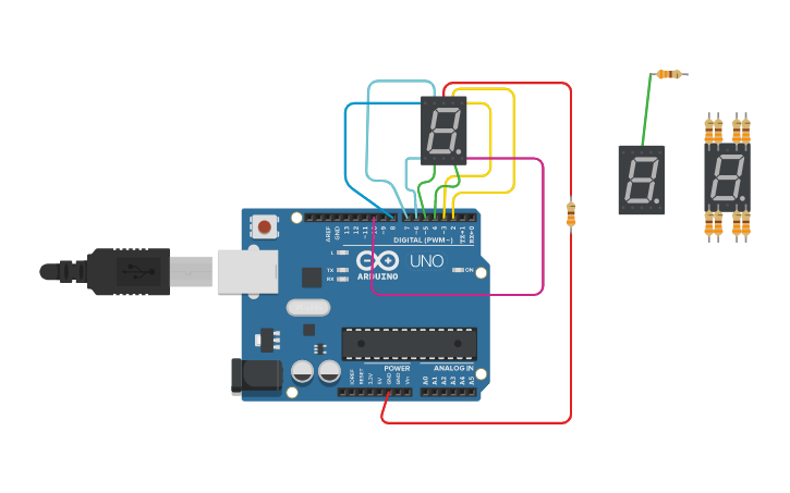 Circuit design Copy of [신호등프로젝트]10세그먼트-애노드(FND, Flexible Numeric ...