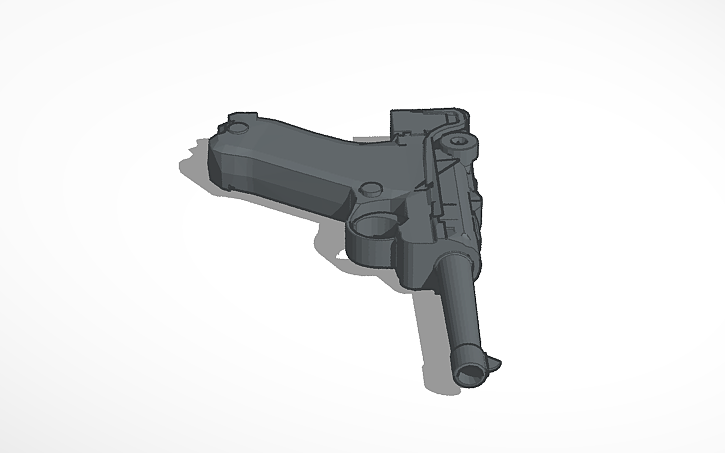 3D design Luger PO8 (WW2) - Tinkercad