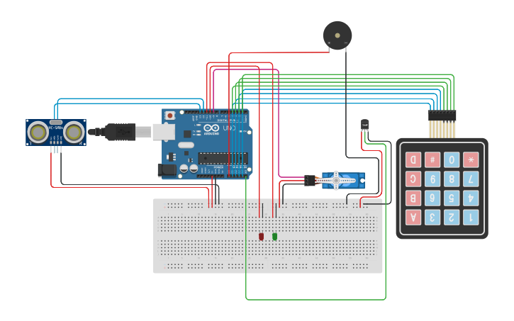 Circuit design Final project: smart door - Tinkercad