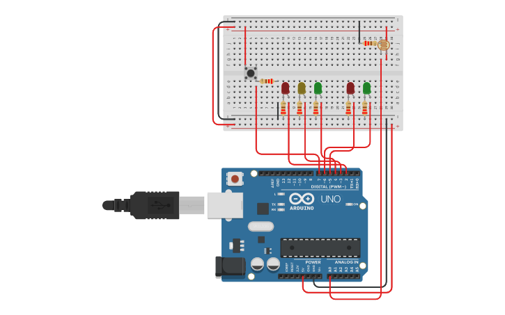 Circuit design code complexe Bouton poussoir feux de circulation ...