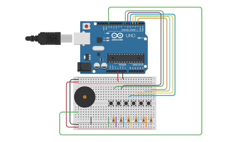 Circuit design Buzzer - Tinkercad