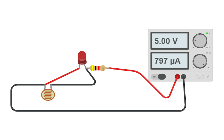 Circuit Design გარე განათების პრინციპი Tinkercad