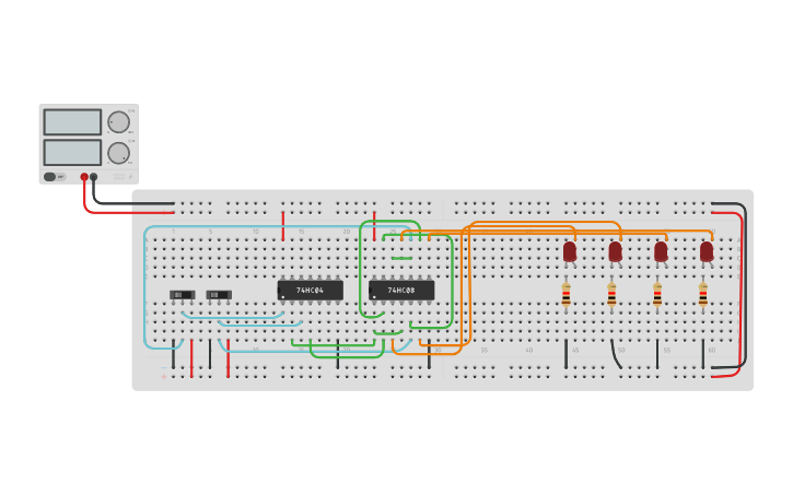 Circuit design 2:4 Decoder - Tinkercad
