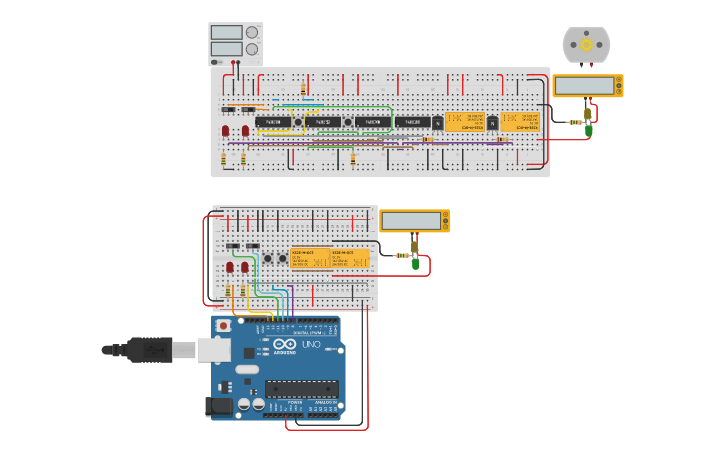 Circuit design PARTIDA DIRETA COM REVERSÃO & ARDUINO - Tinkercad