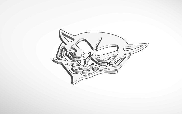 3D design Blue Devil Face Pin - Tinkercad