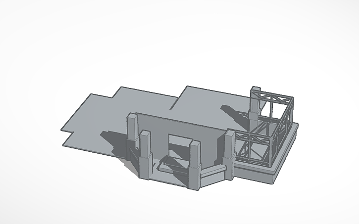 3D design unfinished goofy house - Tinkercad