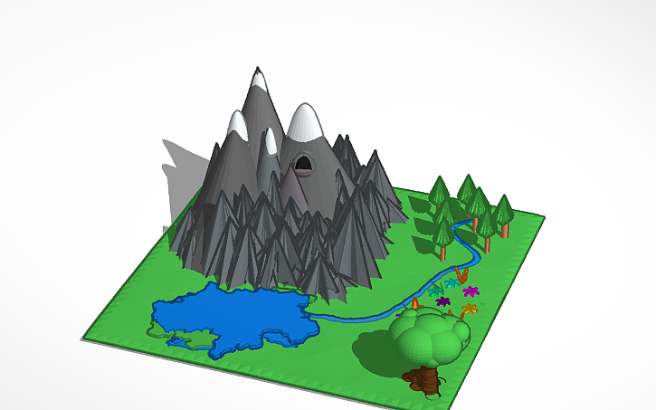 3D design Copy of Mountain Terrain - Tinkercad