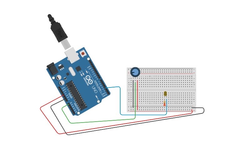Circuit design Led intermitente con Potenciometro | Tinkercad
