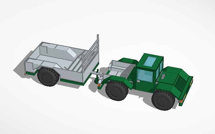 3D design off road vehicle and trailer - Tinkercad