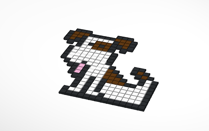 3D design Dog pixel art ( Requested ) - Tinkercad