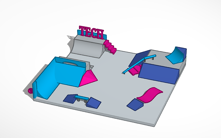 3D design Tech Deck Skatepark - Tinkercad