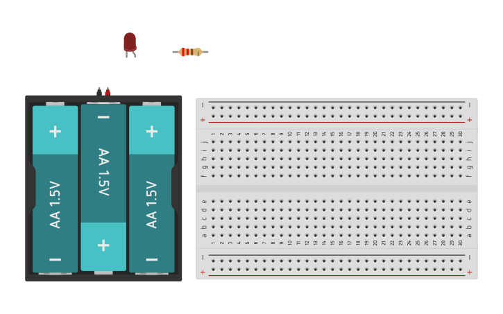 Circuit design Esercizio su Breadboard - Tinkercad