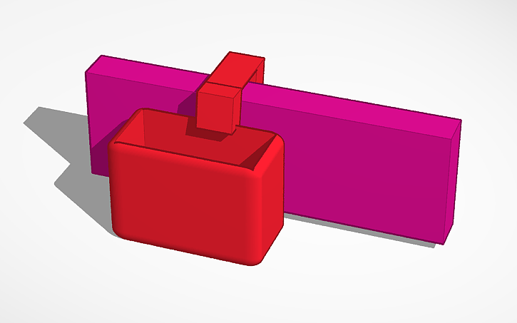 3D design clip on storage - Tinkercad