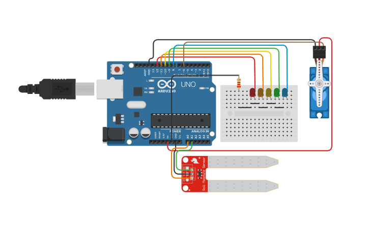 Circuit Design Датчик влажности Tinkercad