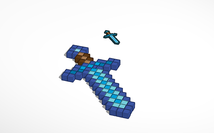 3D design épée minecraft - Tinkercad