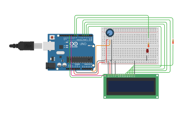 Circuit design Regulator temperature - Termostat - Tinkercad