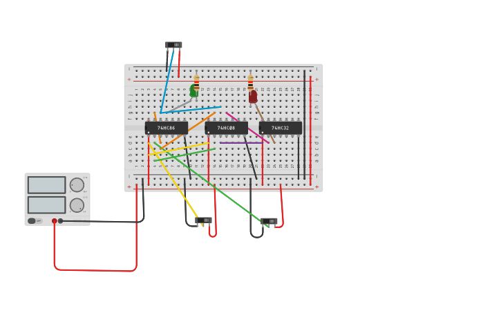 Circuit design binary full adder | Tinkercad
