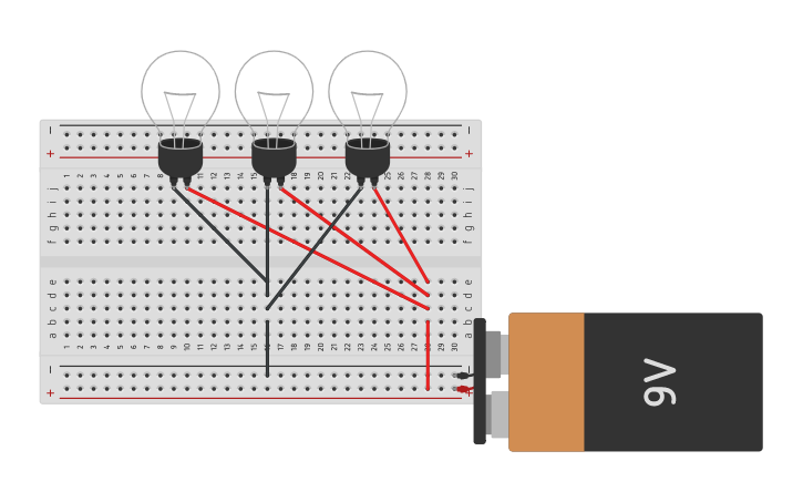 Circuit design Lamps in Parallel - Tinkercad