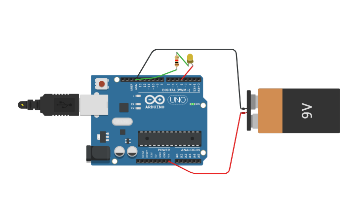 Circuit design Arduino Flashing LED | Tinkercad