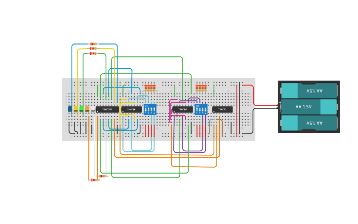 Circuit design 4-bit Binary Adder / Subtractor Lab 9 - Tinkercad