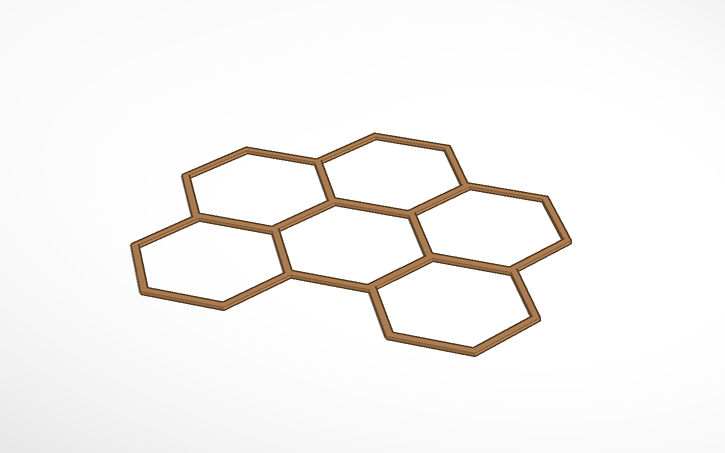 3D design 2x3 Hex Grid - Tinkercad