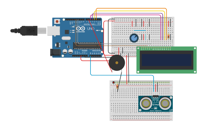 Circuit design sensor de proximidad - Tinkercad