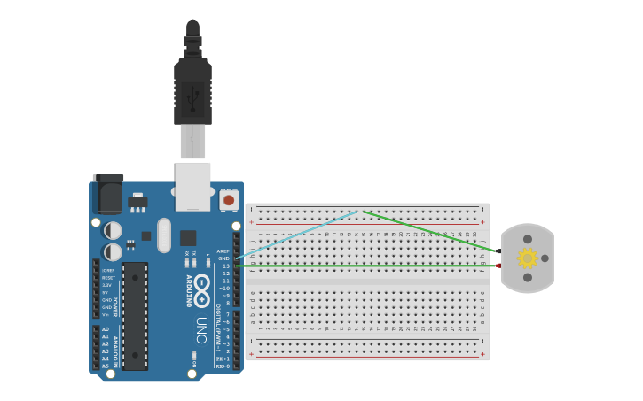 Circuit design Motores de Corriente Continua - Tinkercad