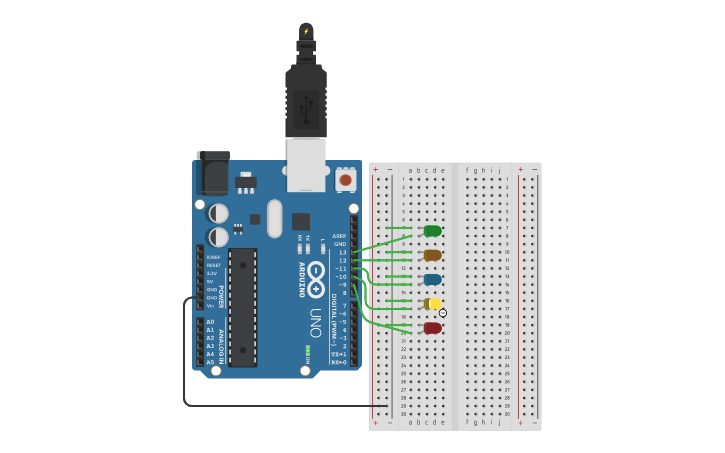 Circuit design Snake - Tinkercad