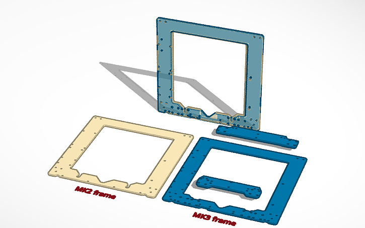 3D design Original Prusa i3 frames - Tinkercad