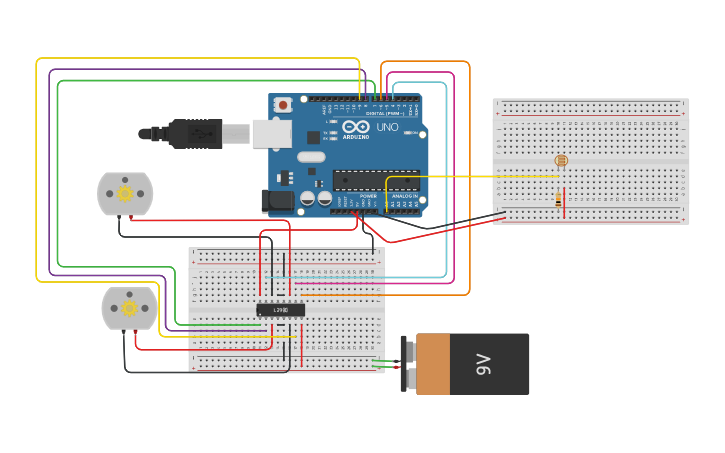 Circuit design Copy of ARDUINO UNO Y L293D - Tinkercad