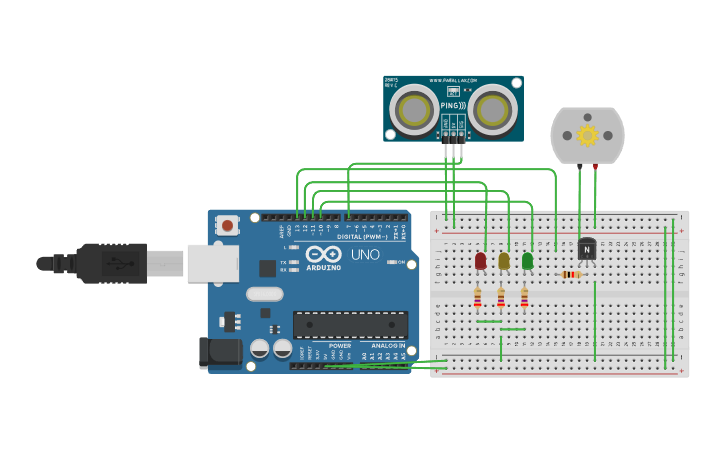 Circuit design Arduino Automatic Toilet Flusher - Tinkercad