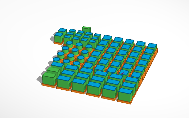 3D design A320 MCDU buttons - Tinkercad