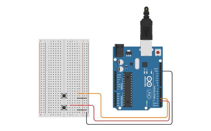 Circuit design Count to 10 with Interrupts | Tinkercad