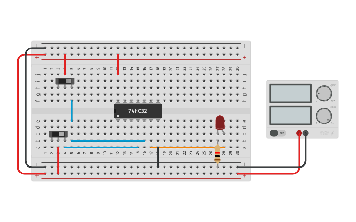 Circuit design QUAD TWO INPUT OR GATE | Tinkercad