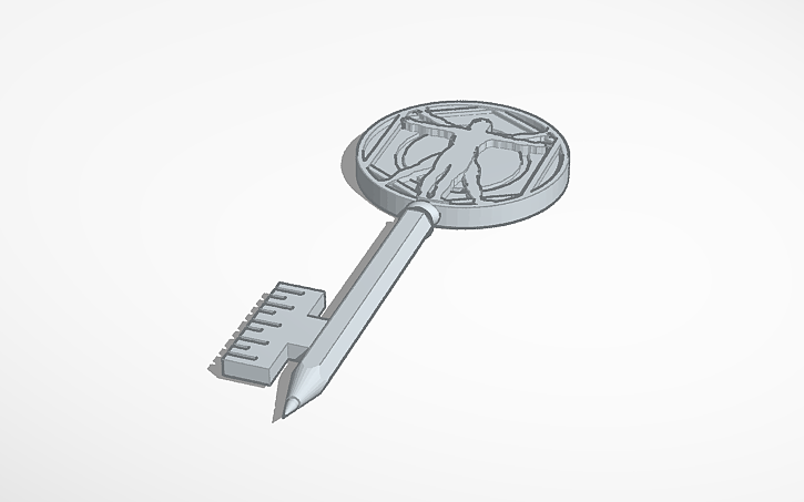 3D design Creation Key Locke and Key - Tinkercad