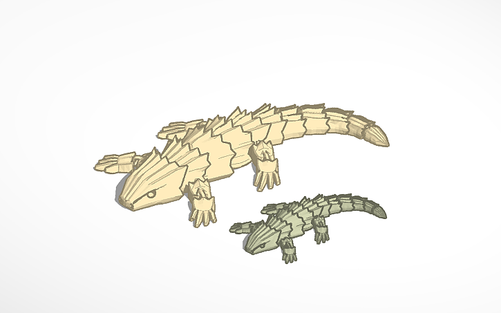3D design Articulating Armadillo-Lizard Remix Double sized - Tinkercad