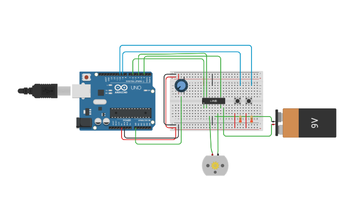 Circuit Design Dc Motor Speed And Direction Tinkercad