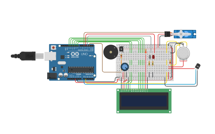 Circuit design Fire Alarm System | Tinkercad