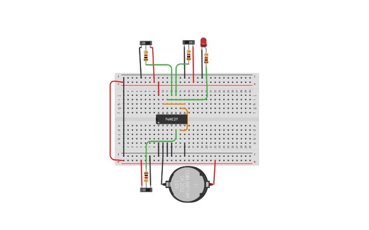 Circuit design NOR2 | Tinkercad