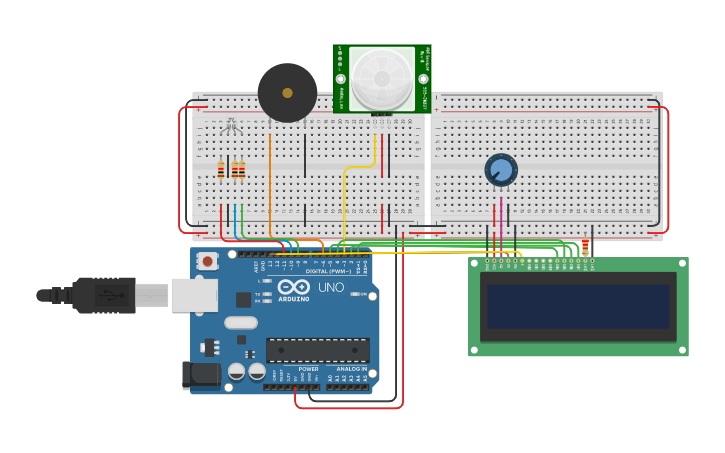 Circuit Design Sensor Pir Tinkercad
