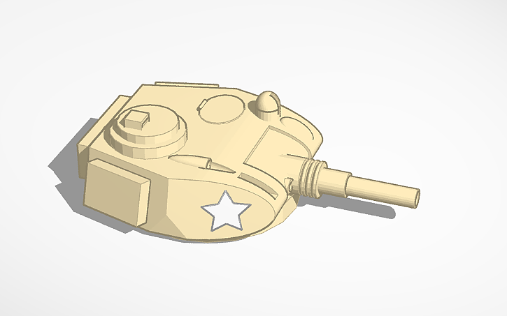 3D design Tank Gun Turret Model 2 - Tinkercad