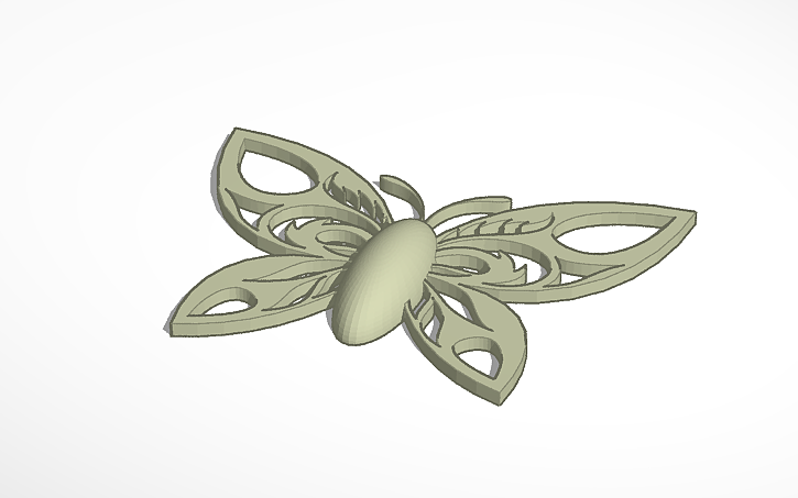 3D design Tribal Butterfly Barrett | Tinkercad