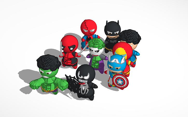 3D design Heroes marvel y avengers - Tinkercad