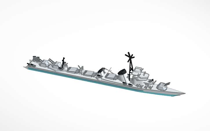 3D design Destroyer Akikaze #GDD - Tinkercad