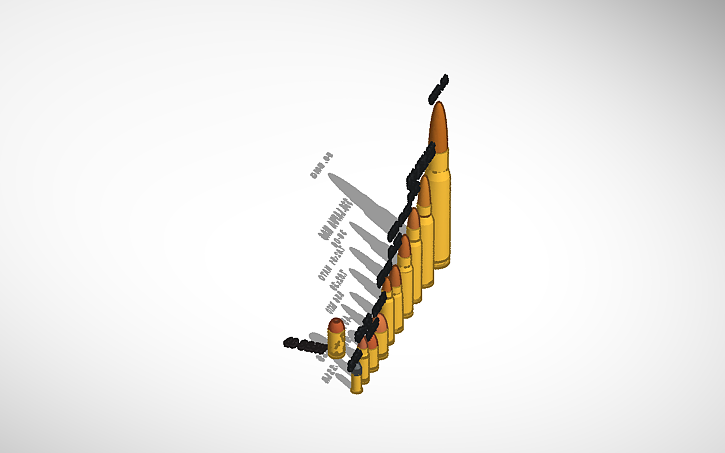 3D design actual size bullets - Tinkercad
