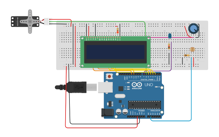 Circuit design Solar Sunflower - Tinkercad