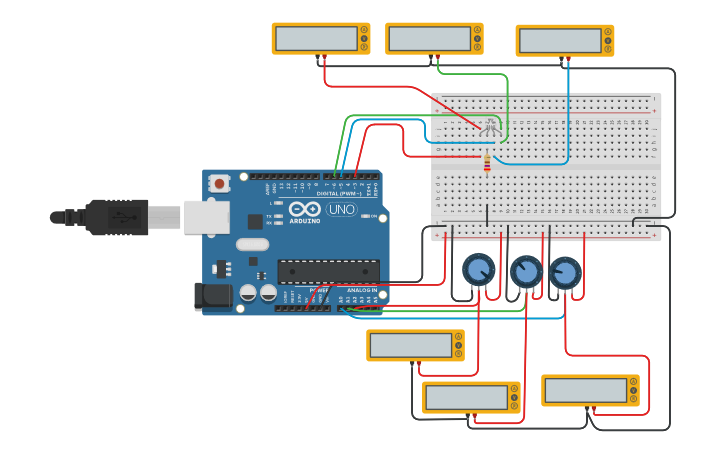 Circuit design RGB com Arduino | Tinkercad