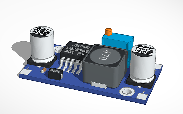 3D design LM2596 DC-DC HW-411 - Tinkercad
