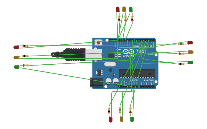 Circuit Design Traffic Controller Tinkercad